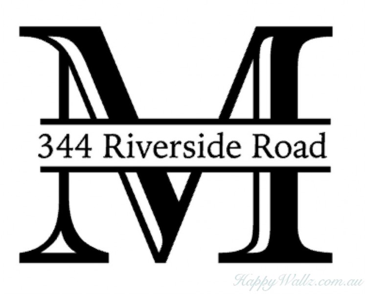 Split Monogram Decal - Custom Name Initial Sticker - Personalized Vinyl ...