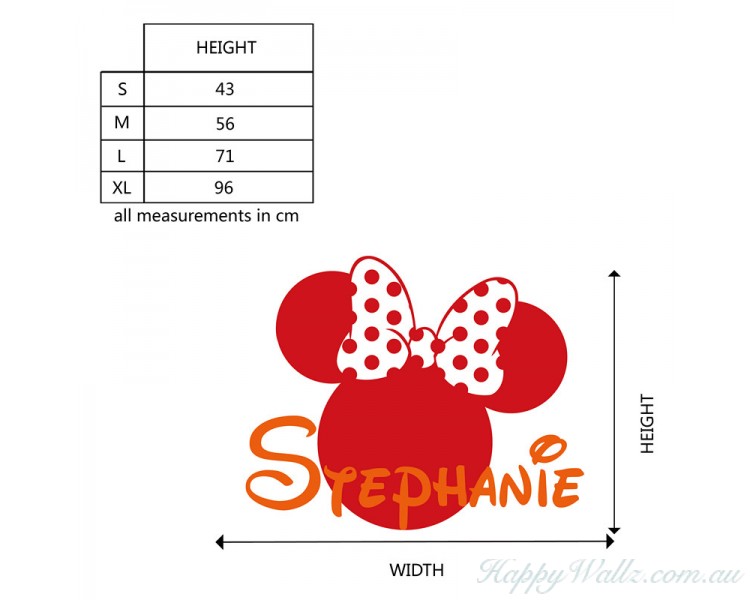 Personalised Baby Name Minnie Mouse Ears
