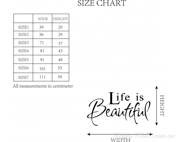 Vinyl Wall Saying: Life is Beautiful