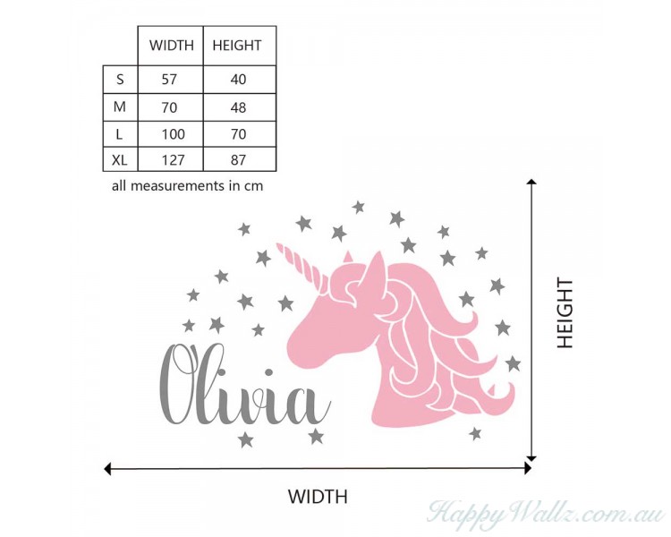 Unicorn with Customised Name Decal