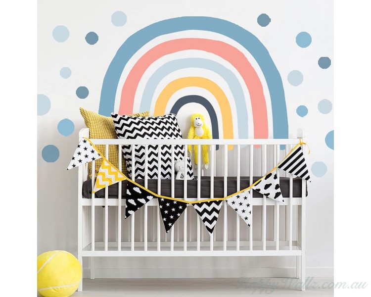 Boho Rainbow and polka dot Spot Wall Stickers