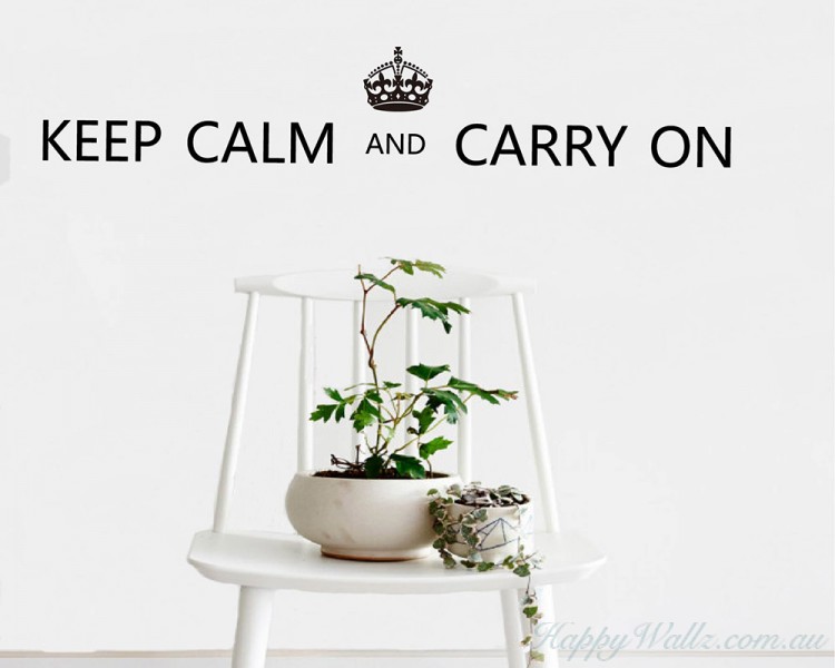 Keep Calm and Carry On Quotes Lettering Decal