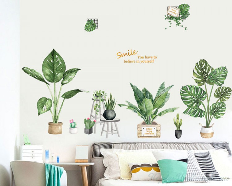 Green potted plant Wall Sticker