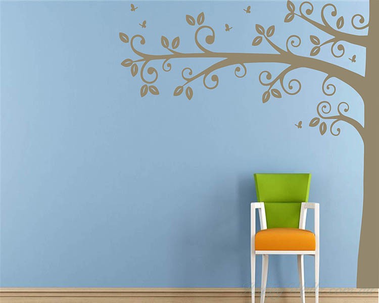 Tall Half Tree Wall Decal - Tree Art Stickers