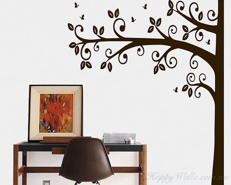 Tall Half Tree Wall Decal - Tree Art Stickers