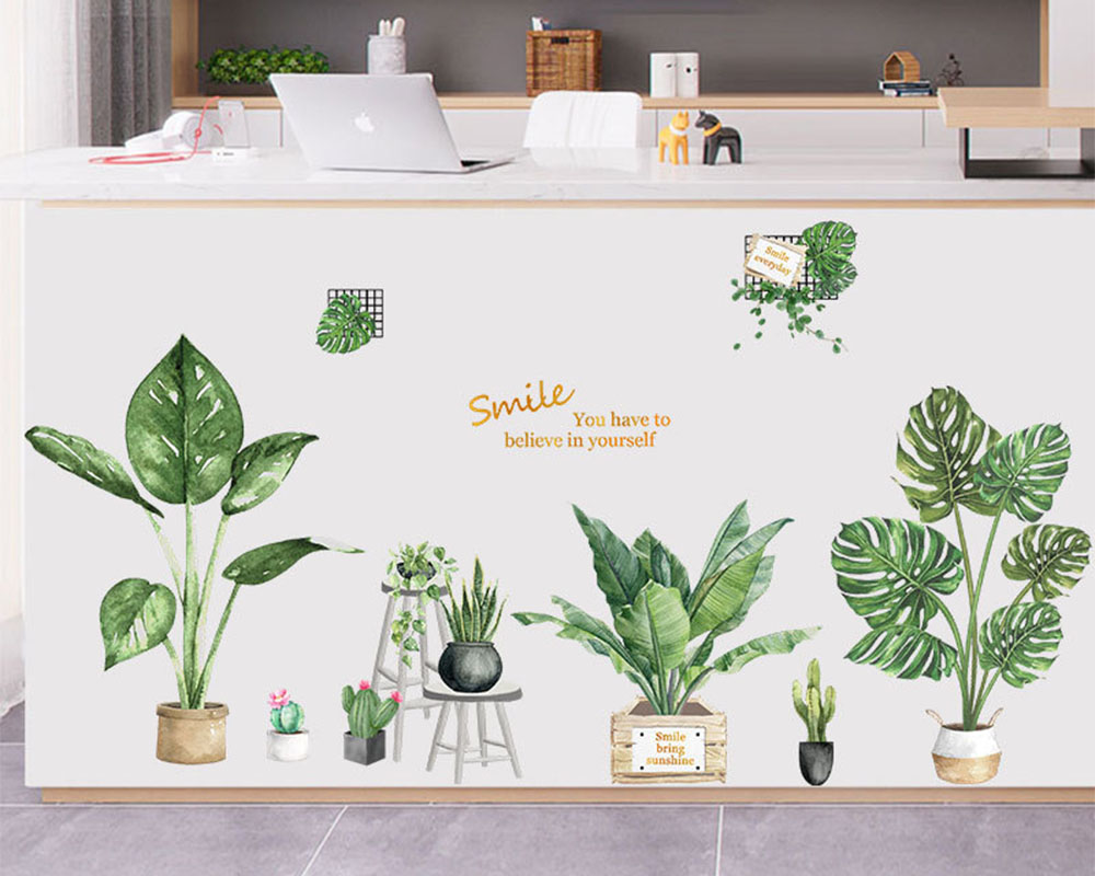 Green potted plant Wall Sticker